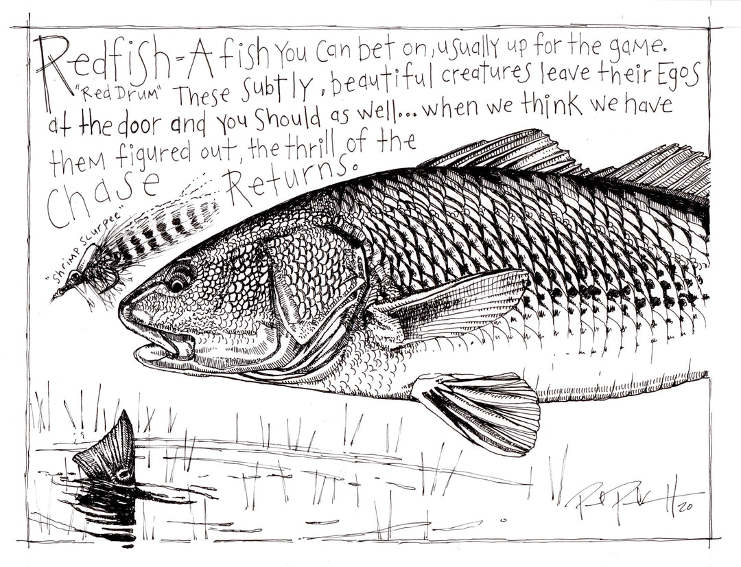Paul Puckett Art Redfish Field Notes – Tailwaters Fly Fishing